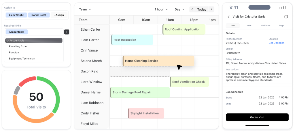 AI Dispatch Scheduling Software for Field Service | FieldCamp